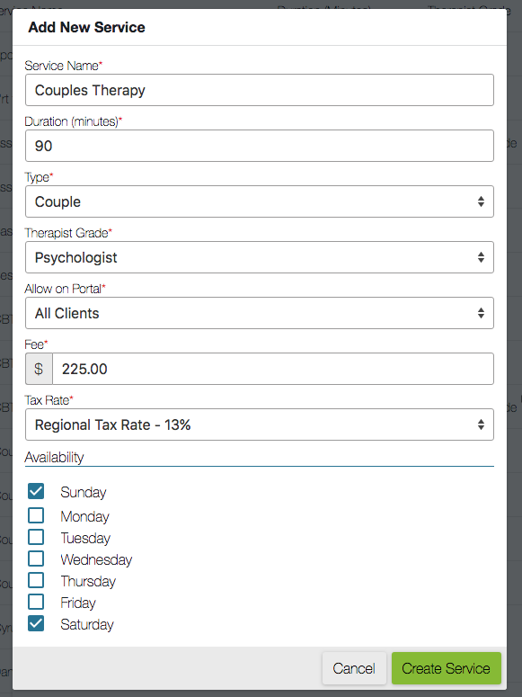 Custom Availability Overview - owlpracticesuite